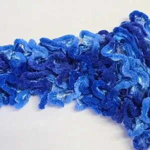 Handmade | Accessories | Handmade Ruffle Scarf Blue Chenille Yarn Women ...